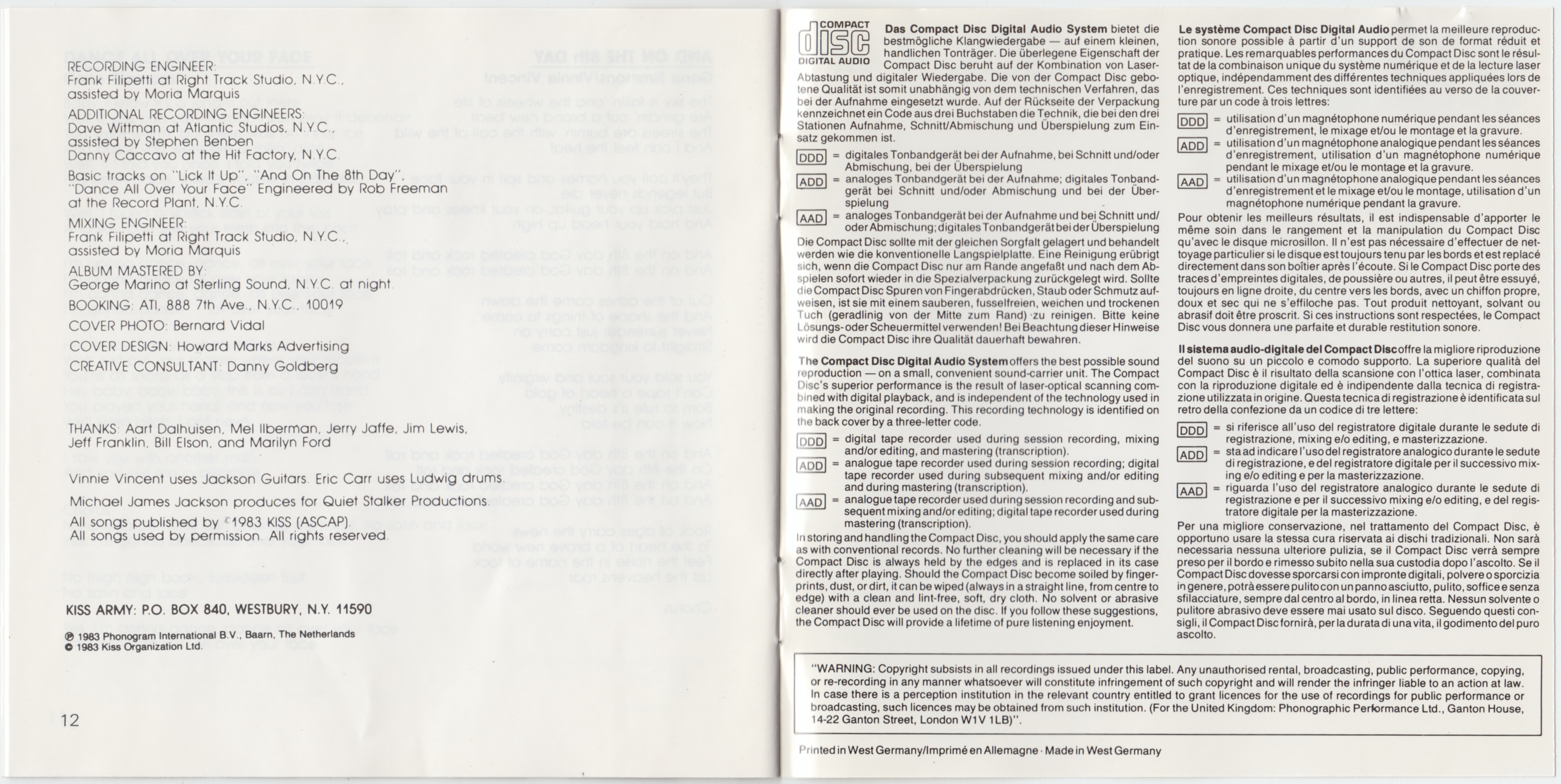 KISS Lick It Up [germany booklet7 | CD Covers | Cover Century | Over 1. ...